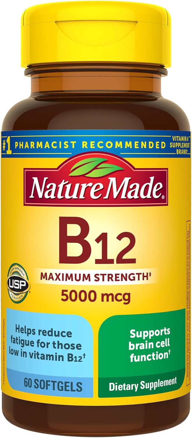 Nature Made Maximum Strength Vitamin B12 5000 mcg, Dietary Supplement