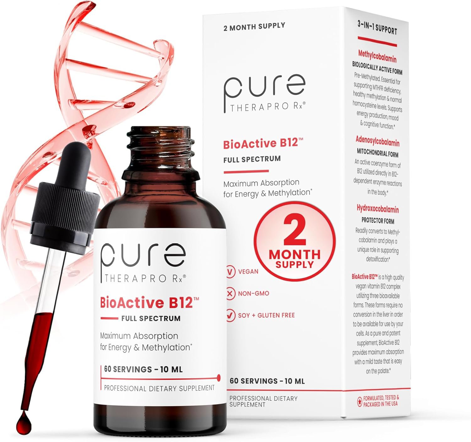 Pure TheraPro BioActive Vitamin B12 – Vegan Methylated Sublingual ...