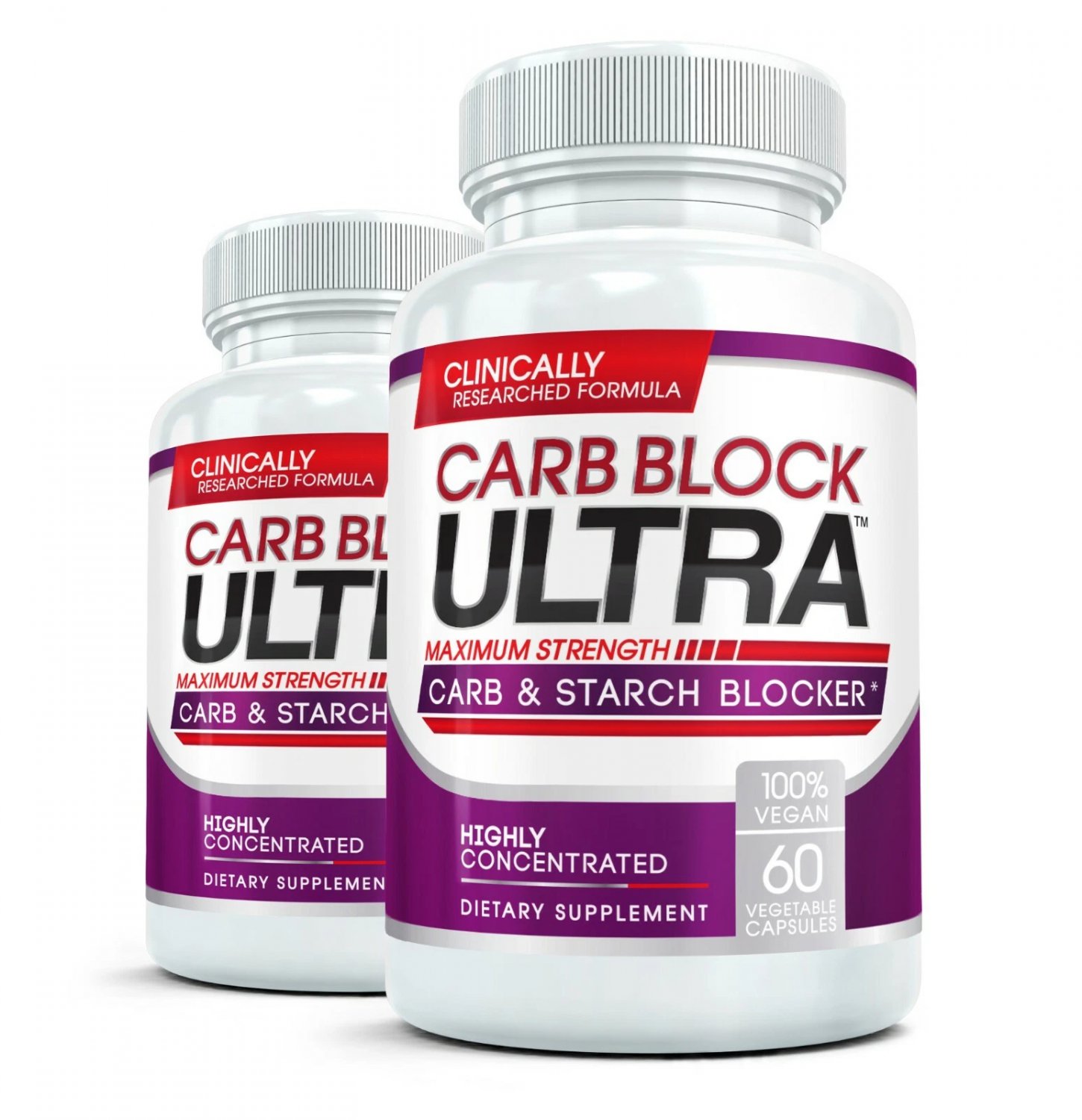 CARB BLOCK ULTRA – 2 Bottles, Starch & Fat Support Supplement