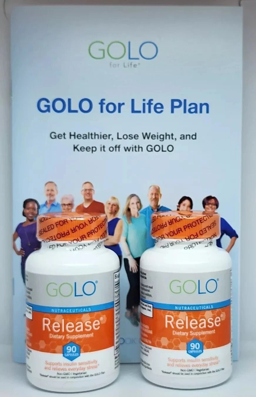 GOLO Release 90 Capsules (2) Bottles & Weight Loss Guide , Booklet ...