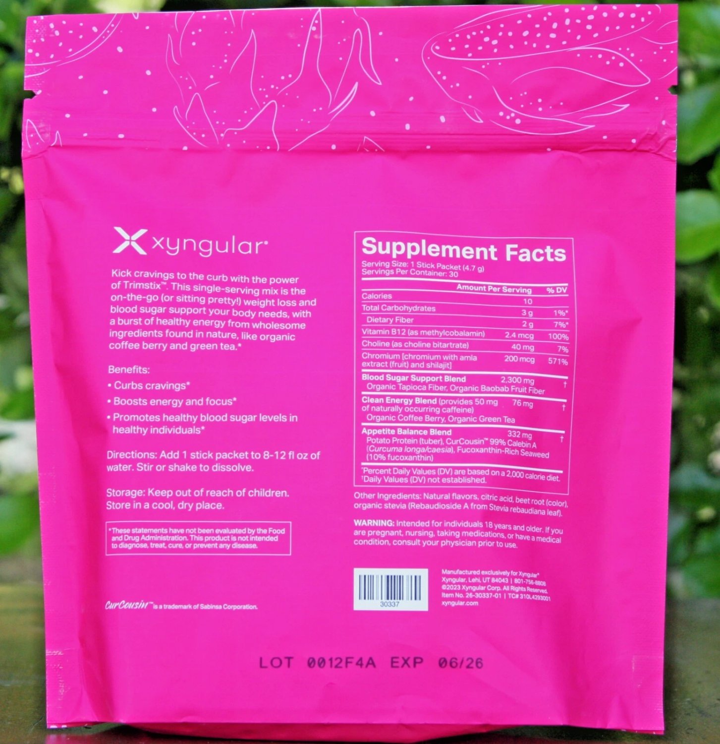 Xyngular Trimstix Dietary Supplement Dragon Fruit, 30 Packets - Exp 6/2026