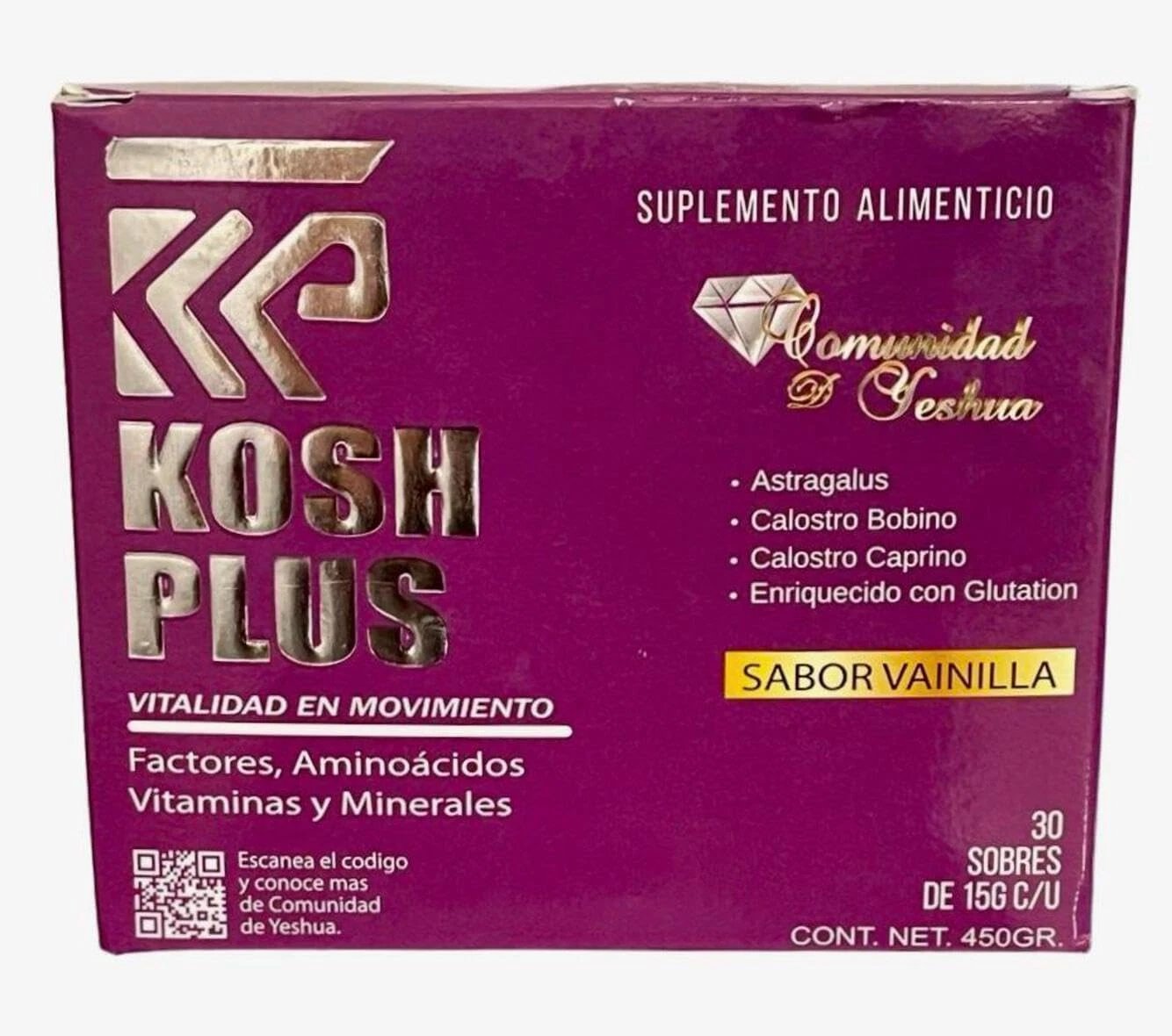 KOSH Plus / 30 sachets of 15 gr each / Nutritional Supplement / Vanilla ...