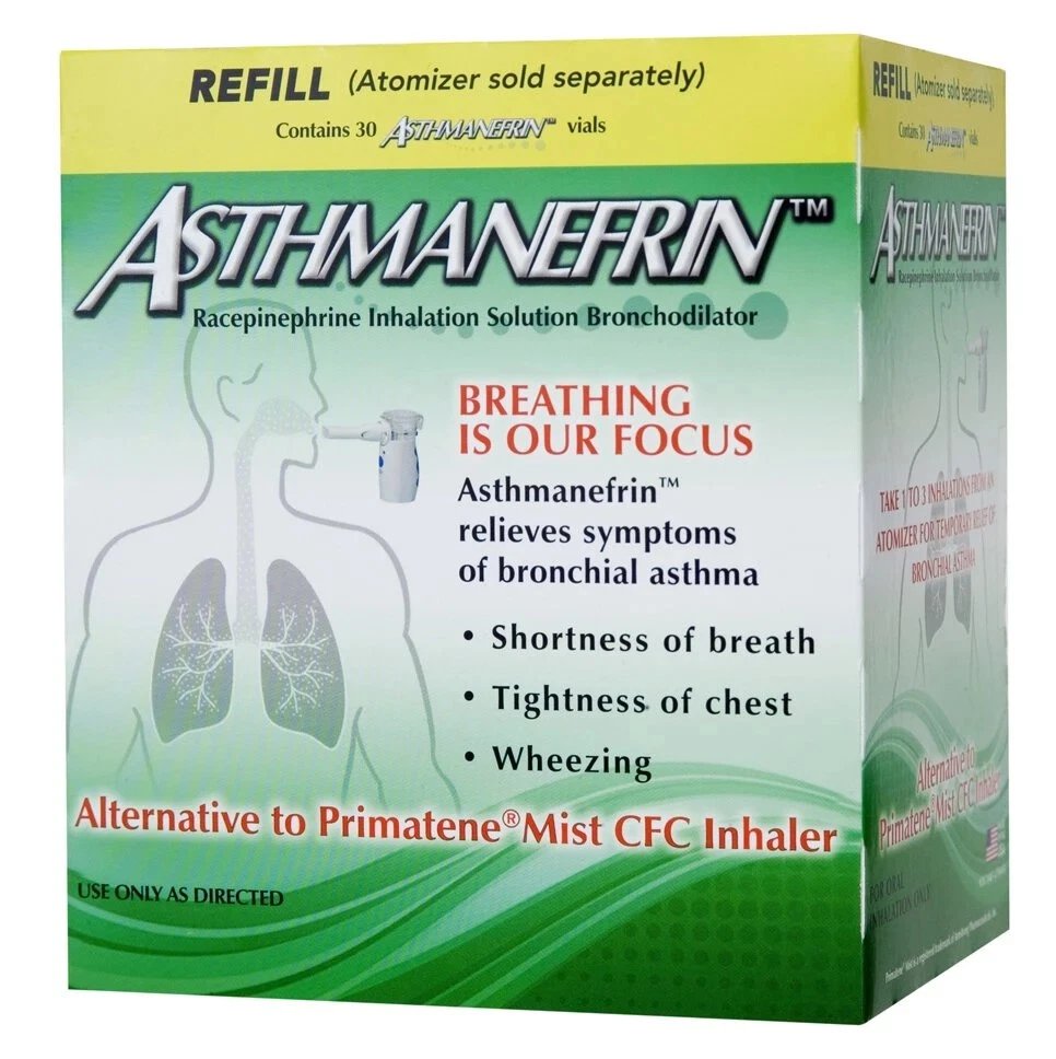 Asthmanefrin Asthma Medication Refill, 30 Count, Expiration Oct 2025