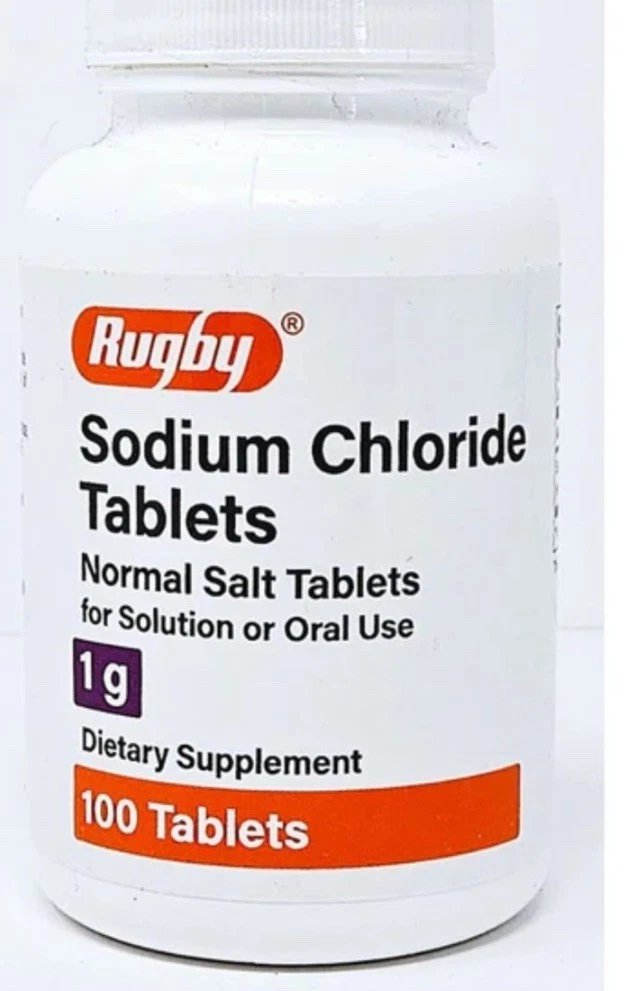Sodium Chloride Tablets Salt 1 Gm 100Ct Fresh Pharmacy Supply 2/26 Exp