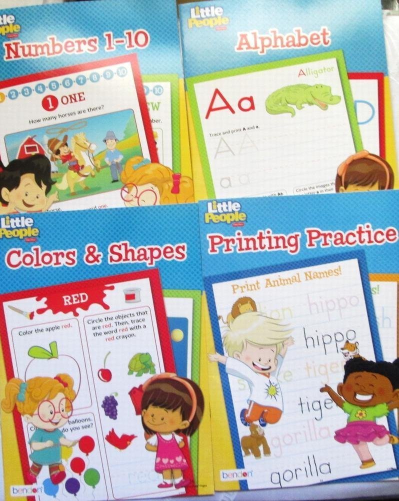Alphabet, Colors & Shapes, Numbers 1-10, Printing Practice Workbooks ...