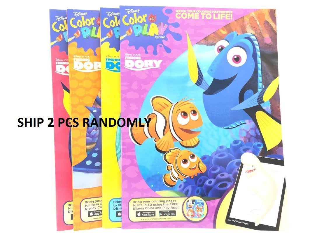 Disney Finding Dory & Nemo Color And Play Coloring Activity Book- 2 Packs