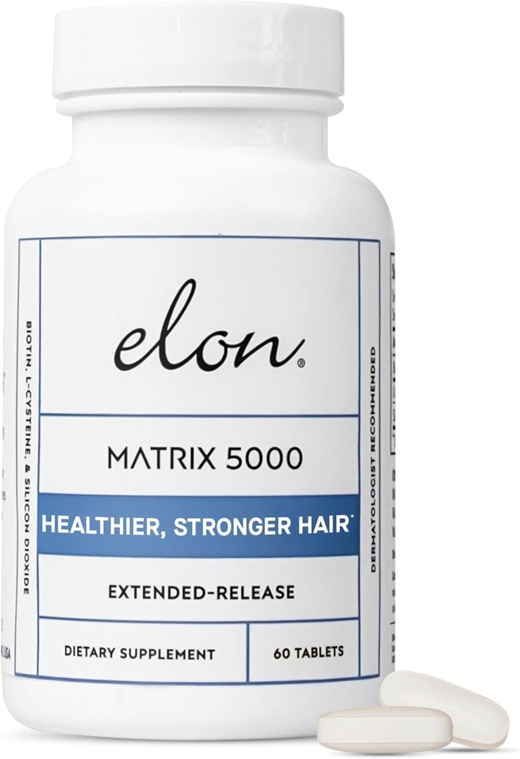 Elon Matrix 5000 - Biotin 5000mcg Vitamins for Hair Growth w/Extended ...