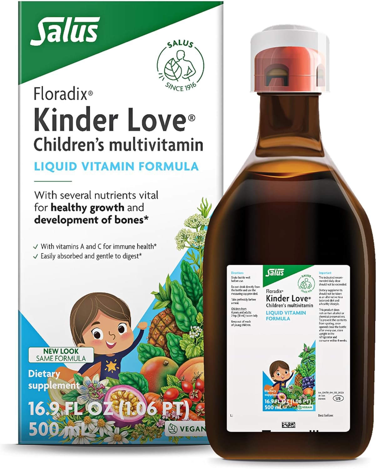 Floradix Kinder Love Children's Multivitamin - Liquid Multivitamin for Kids