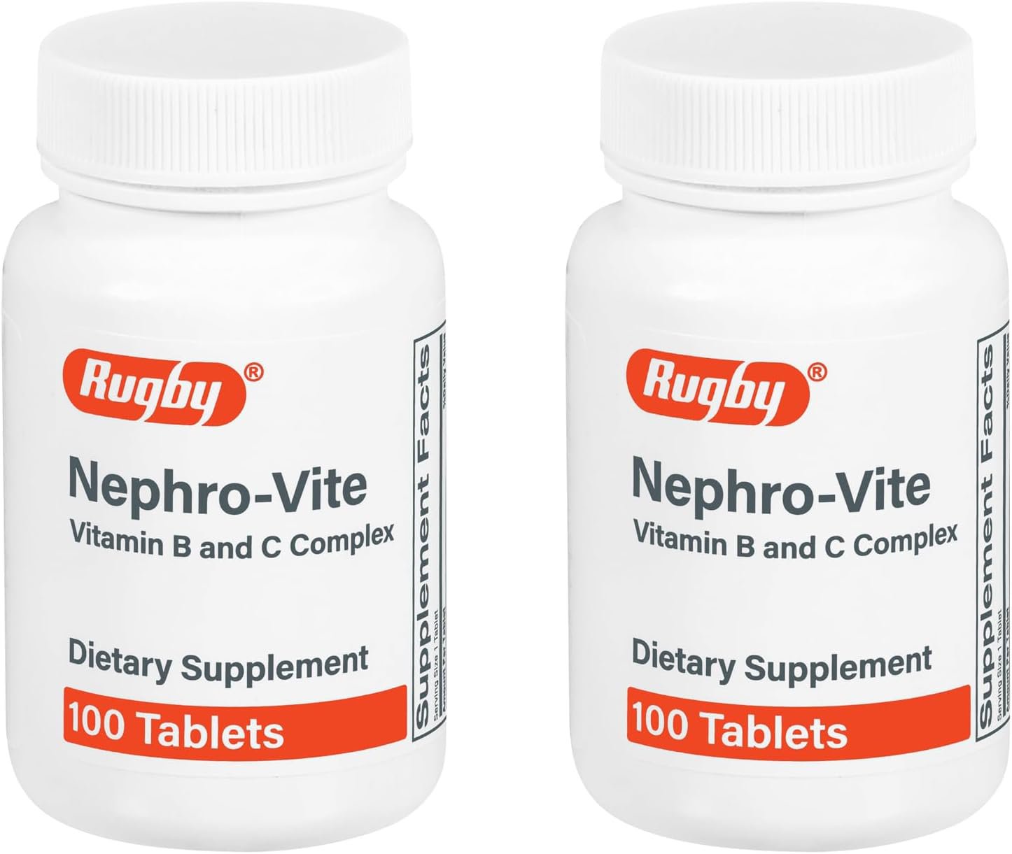Rugby Nephro-Vite Vitamin B and C Complex Tablets - Dietary Supplement ...