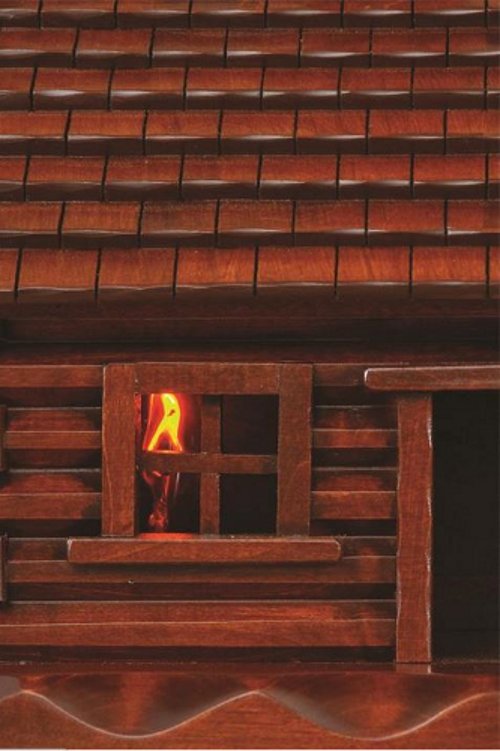 Amish Log Cabin Lamp with Shade