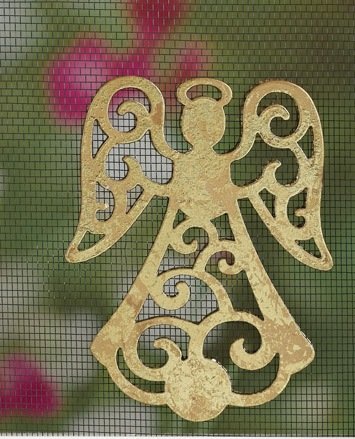 MAGNETIC WINDOW /DOOR SCREEN SAVER DECORATIVE ORNAMENT GOLD STANDING ...