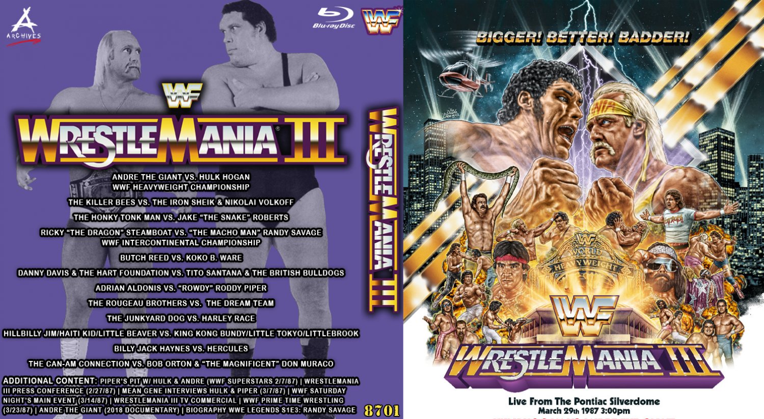 WWF Wrestlemania 3 (1987) Blu Ray