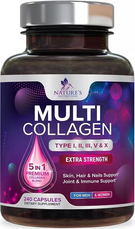 Multi Collagen Peptides Supplement Hydrolyzed Types I, II, III, V & X ...