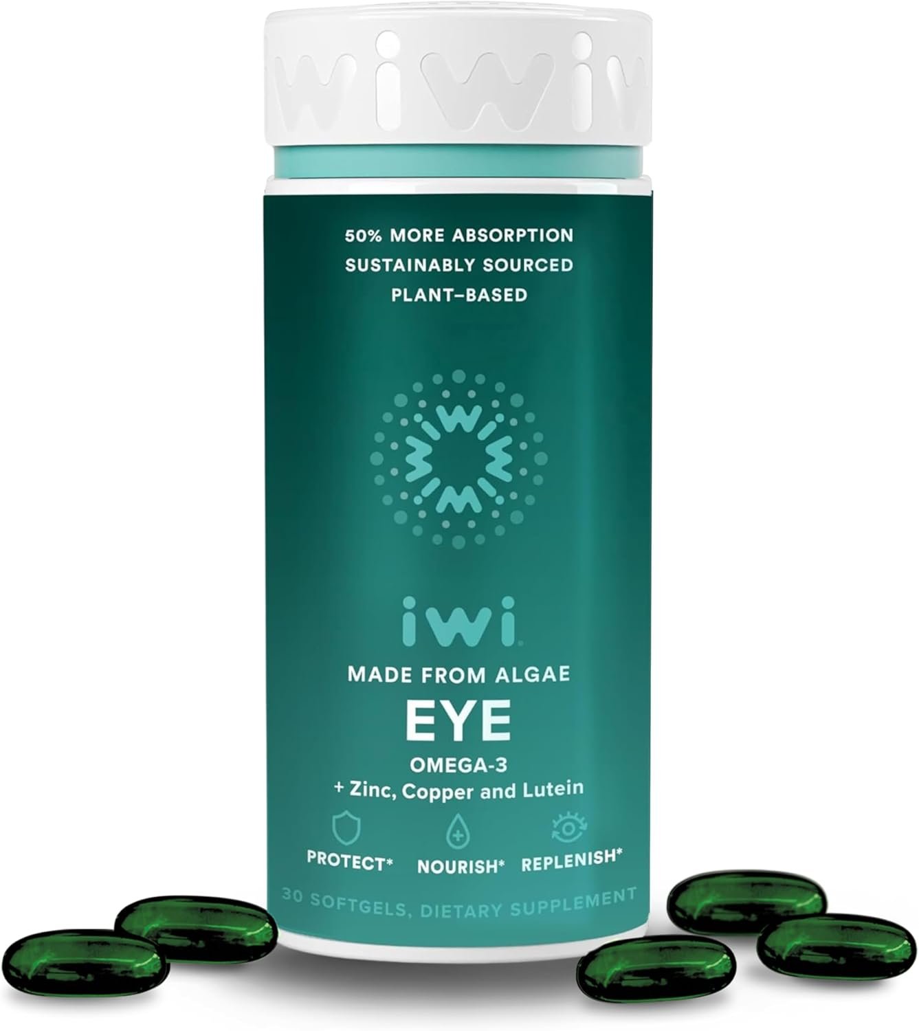Iwi Life Eye Omega-3, 30 Softgels (30 Servings), Vegan Plant-Based ...