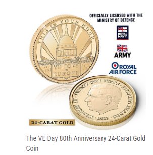 The VE Day 80th Anniversary 24-Carat Gold Coin