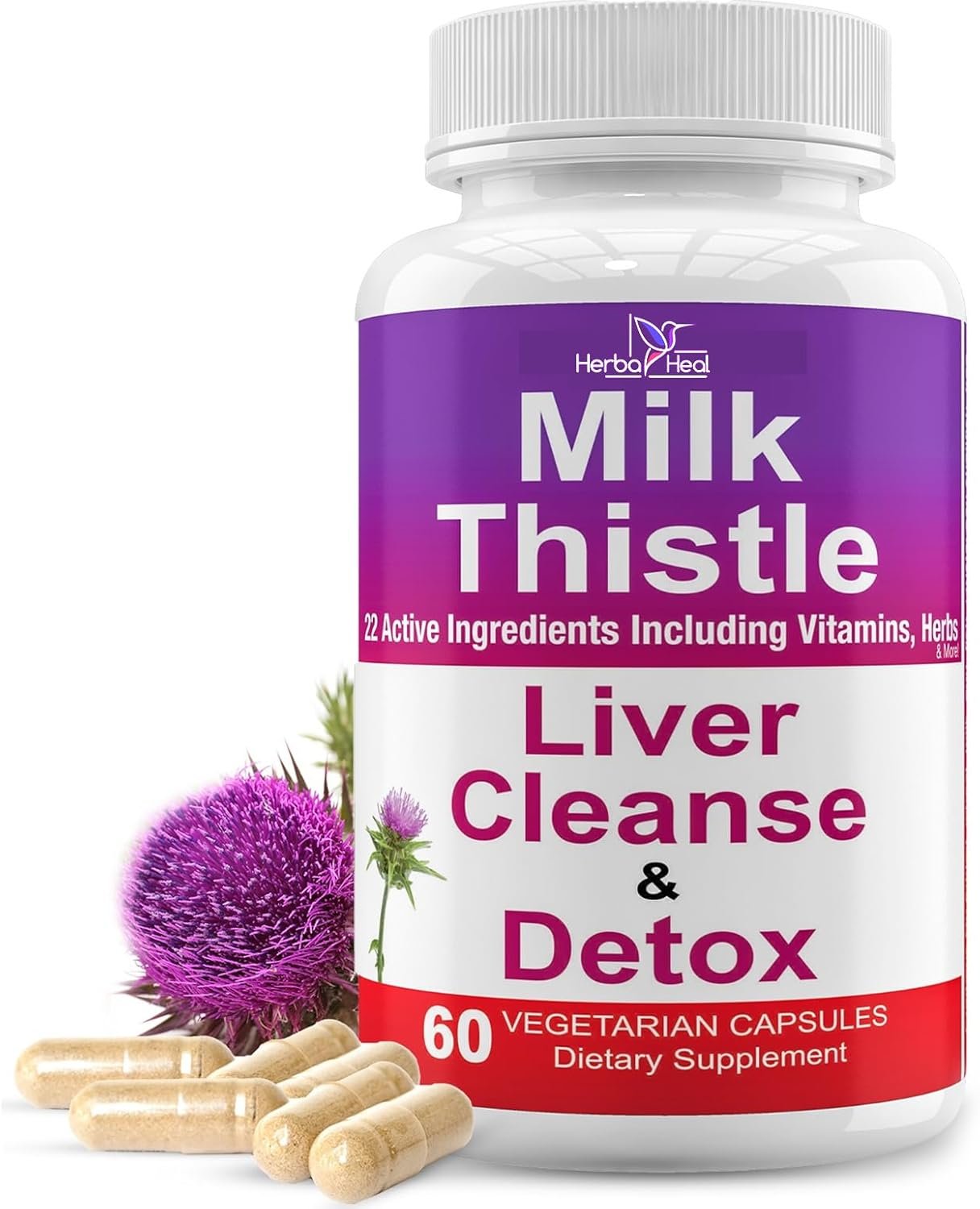 Liver Cleanse Detox Milk Thistle Liver Support 1000mg High Potency Liver