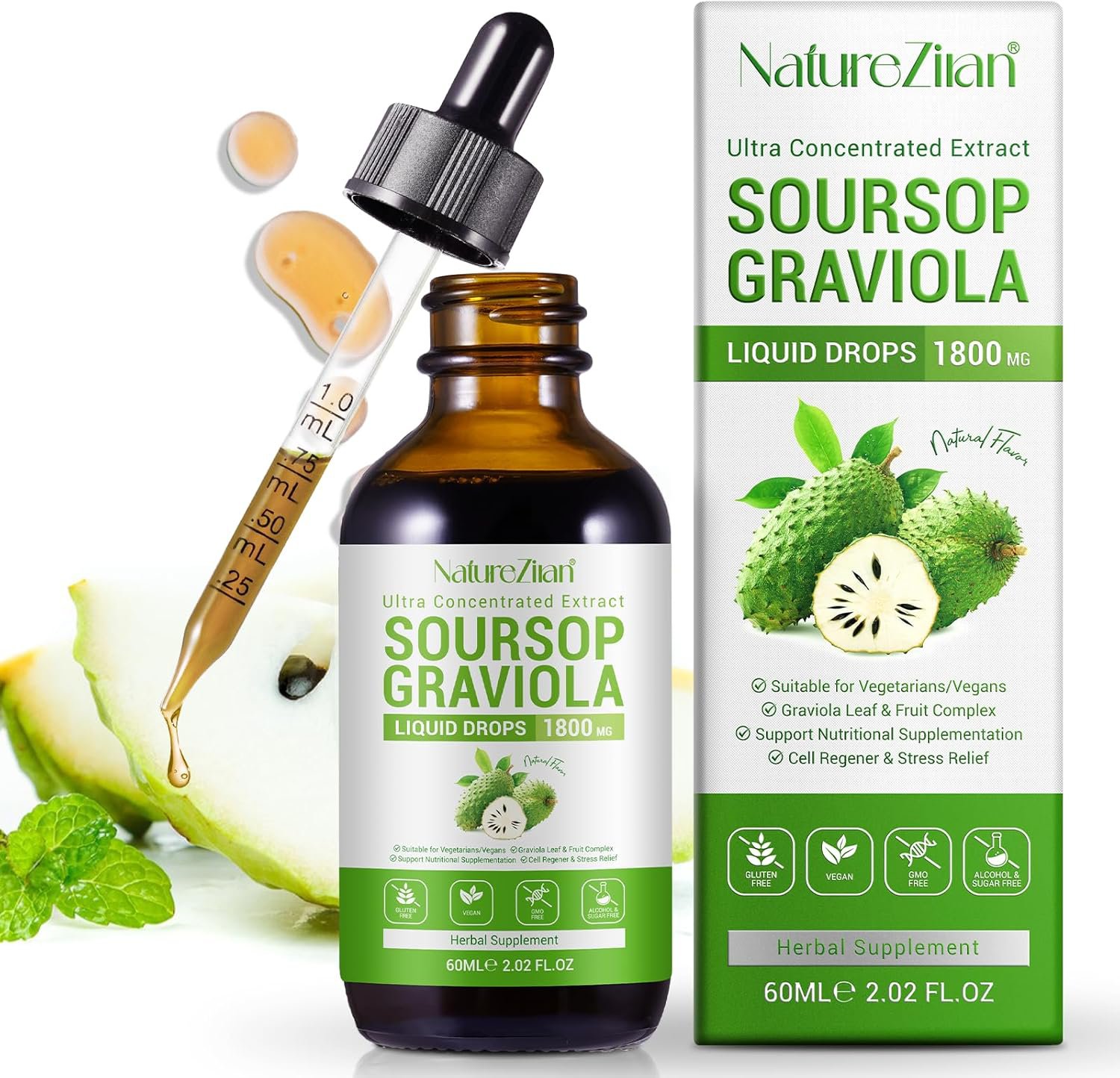 Soursop Graviola Liquid Drops - Soursop Bitters Liquid - Soursop Leaves ...