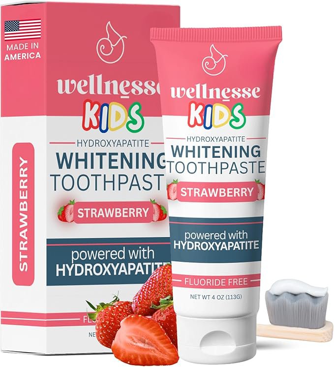 Wellnesse Kids Hydroxyapatite Toothpaste with Xylitol - Fluoride Free ...