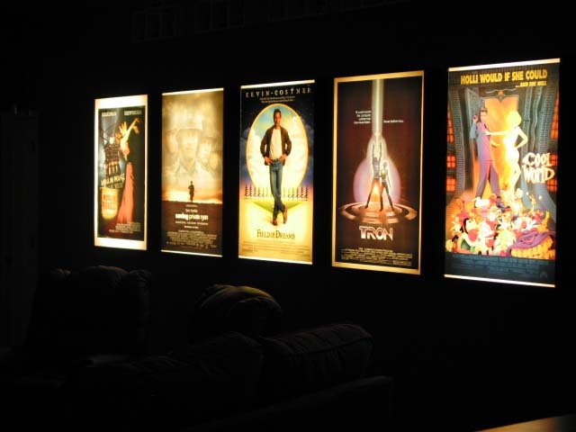 Movie Poster Light box Display Case Dart Board Room