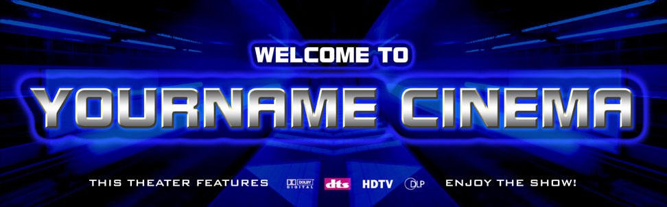 CHANGEABLE 14x38 Custom LIghted Home Theater Lightbox