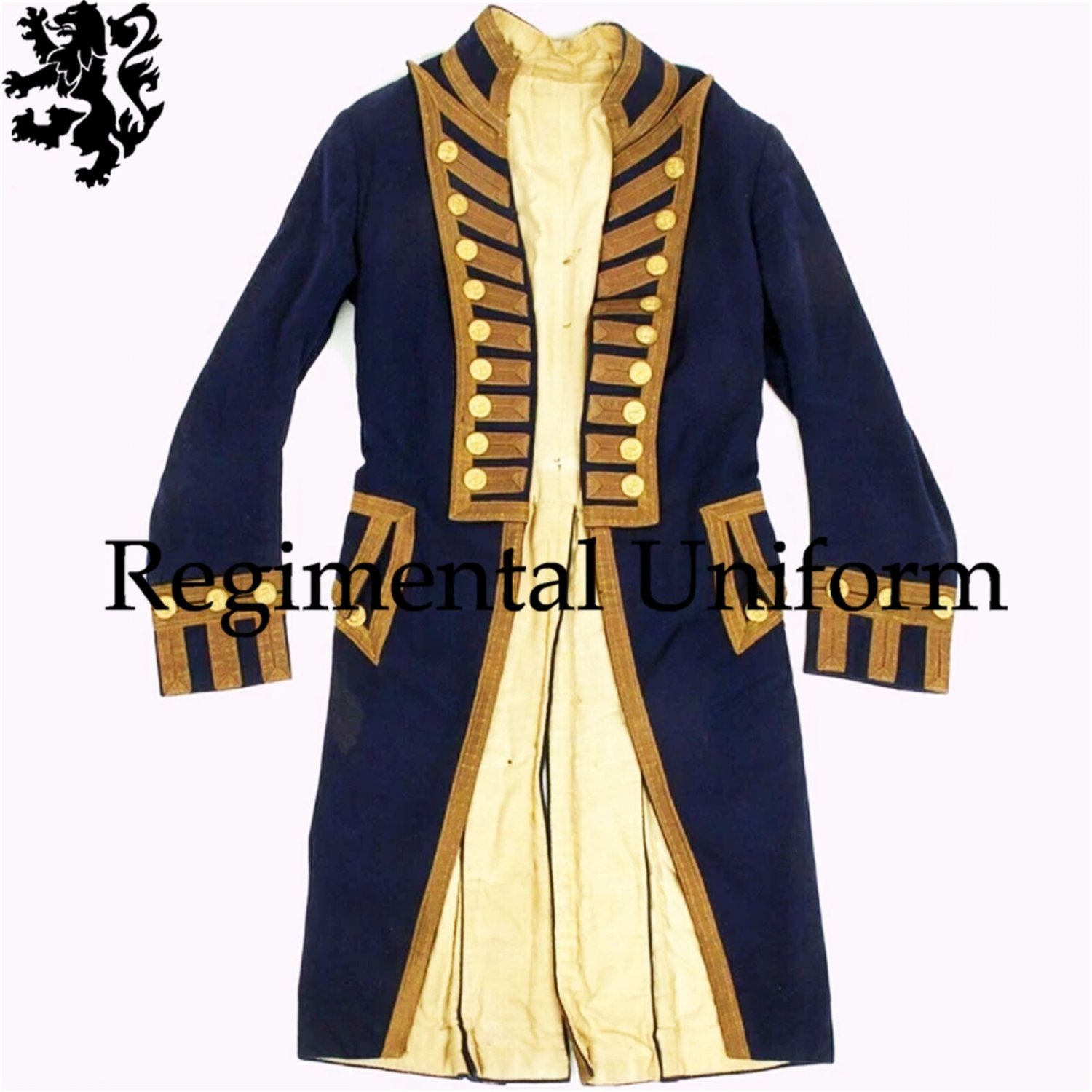 Napoleonic War Uniform British Naval Officer Navy Blue Wool Napoleon ...