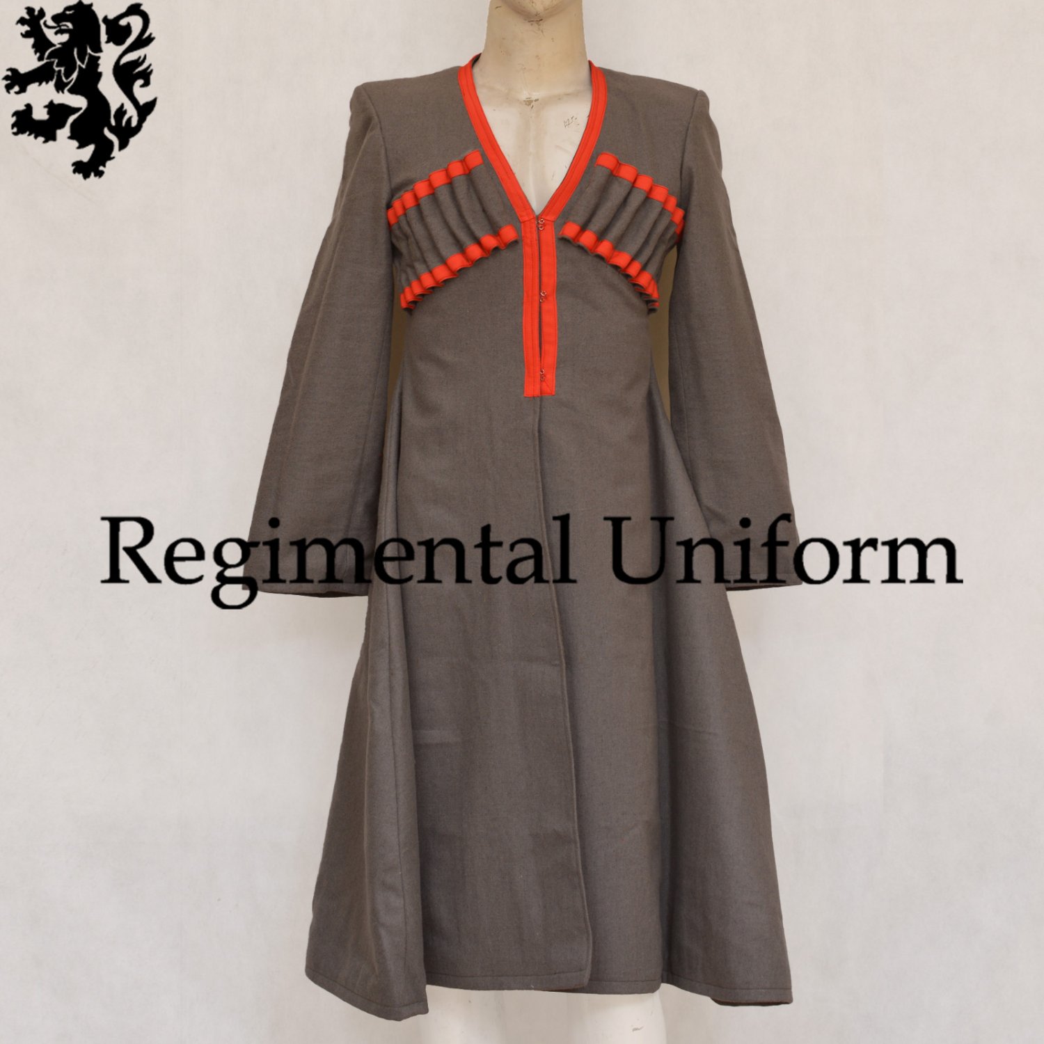 Russian Cossack 19th Century Traditional Chokha Military Grey Wool ...