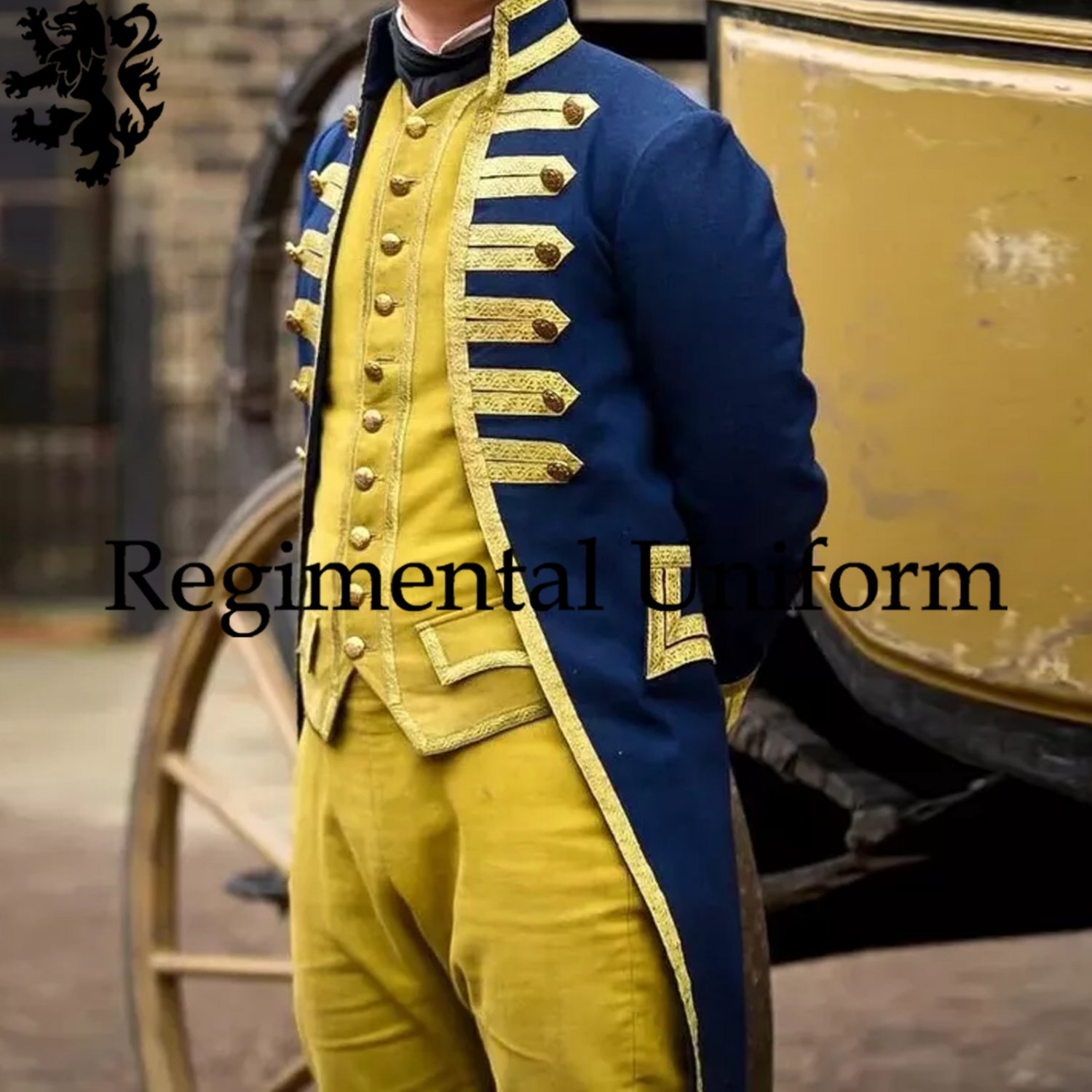 Naval Captain Jacket Army Men Napoleonic Military Blue Wool Navy Frock ...