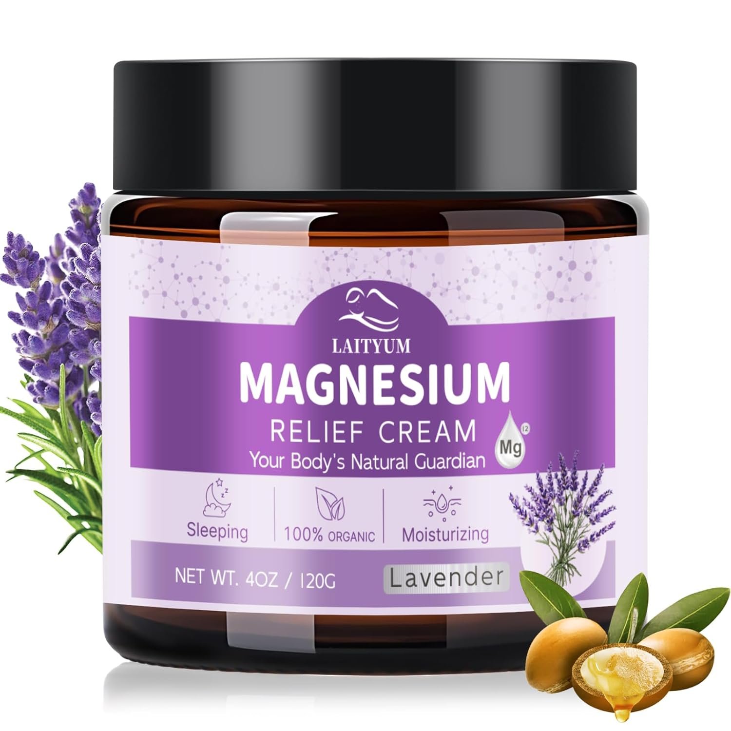 Magnesium Body Lotion - Magnesium Cream [NATURAL & ORGANIC] Lavender ...