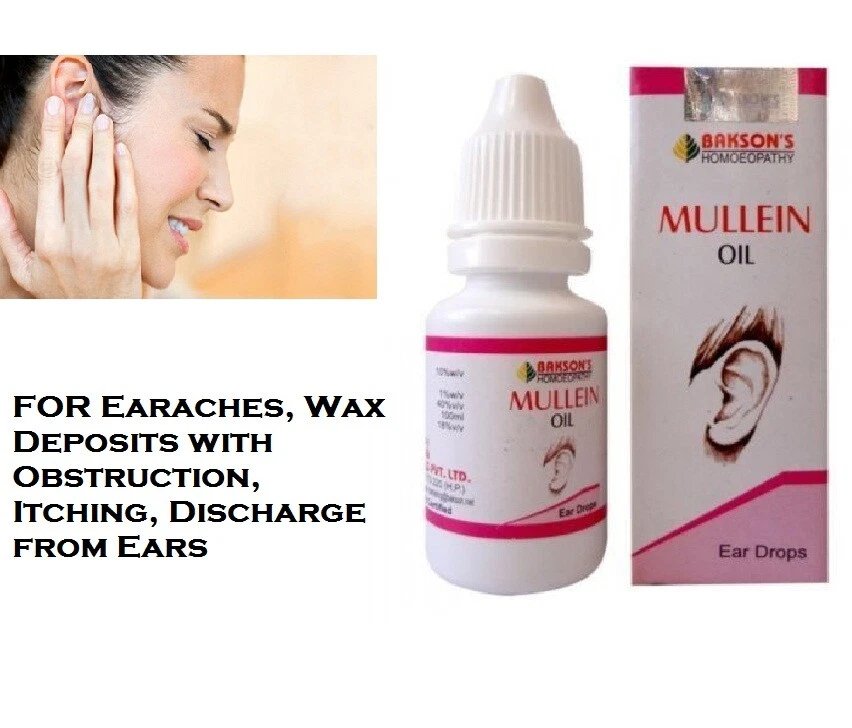 Bakson Mullein Oil (10ml) Earaches, Wax Deposits with Obstruction, Itching