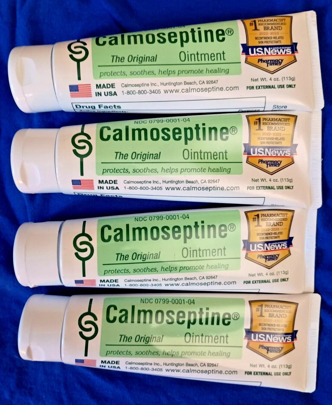 4 PACK Calmoseptine The Original Ointment Tube 4 oz Soothes Protects ...