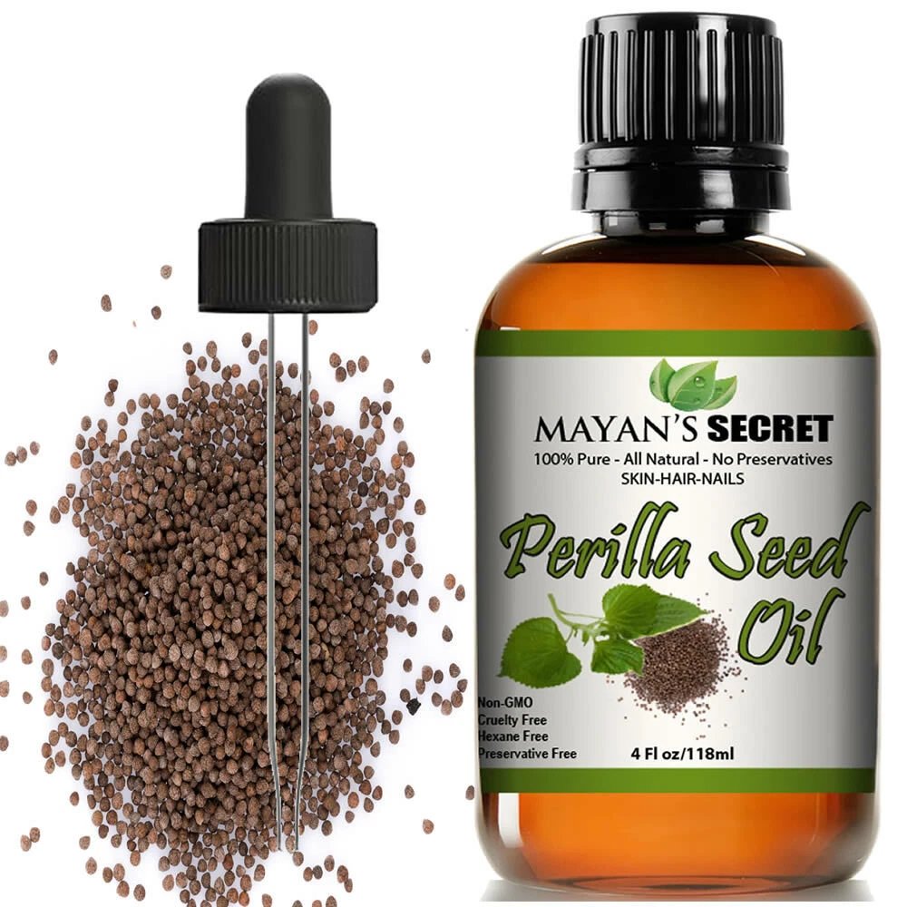 Perilla Seed Oil 4oz glass bottle– Cold Pressed, Unrefined, Natural ...