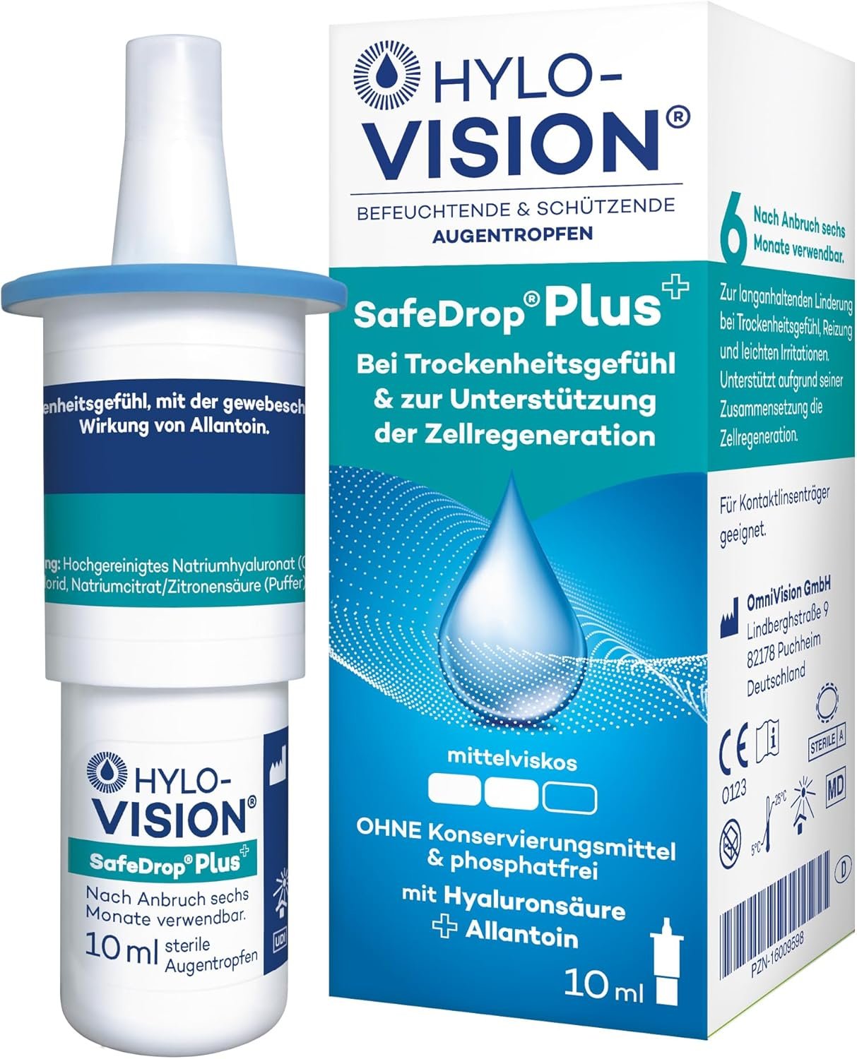 Hylo-Vision SafeDrop Plus Eye Drops - For Dry and Irritated Eyes ...
