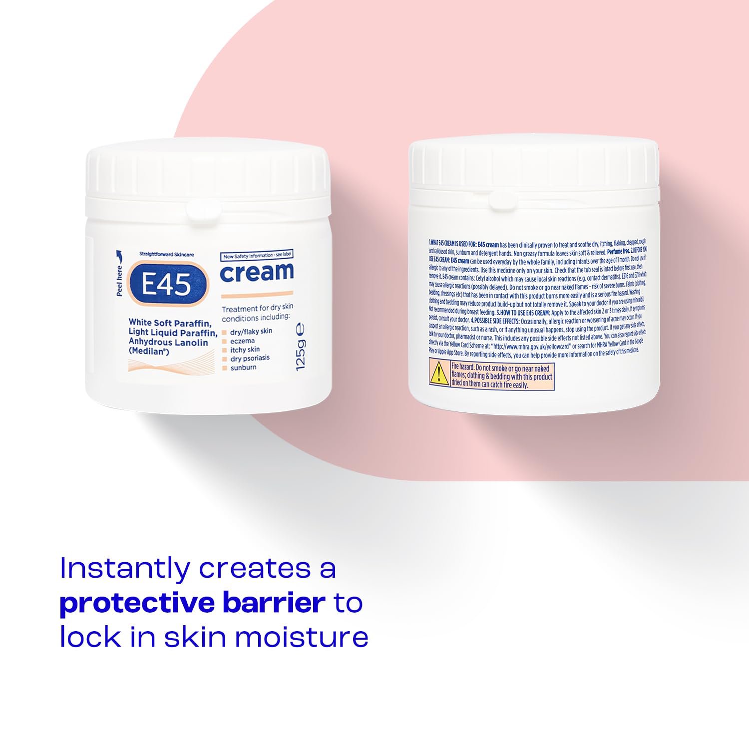 E45 Cream for Dry & Sensitive Skin - Clinically Proven Moisturiser for Eczema