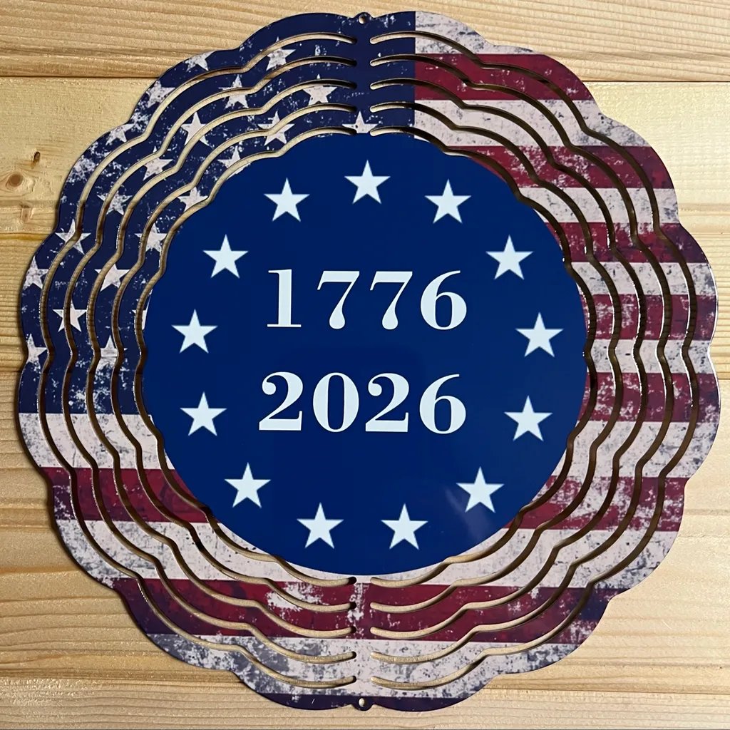 1776-2026 Patriotic 250th Anniversary Metal Spinner 1776-2026 On Front ...