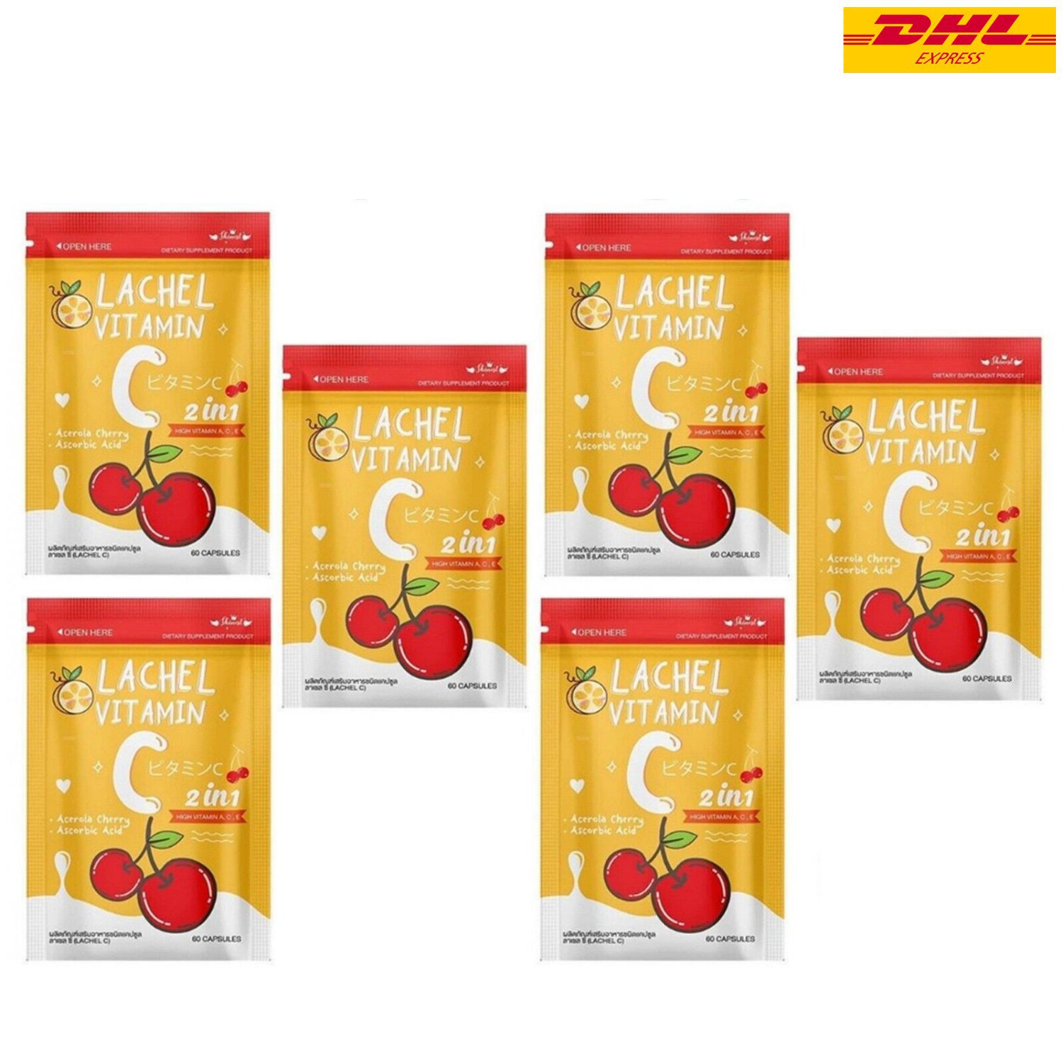 6x Pack Lachel Vitamin C E White Skin Antioxidant Reduce Acne Infl