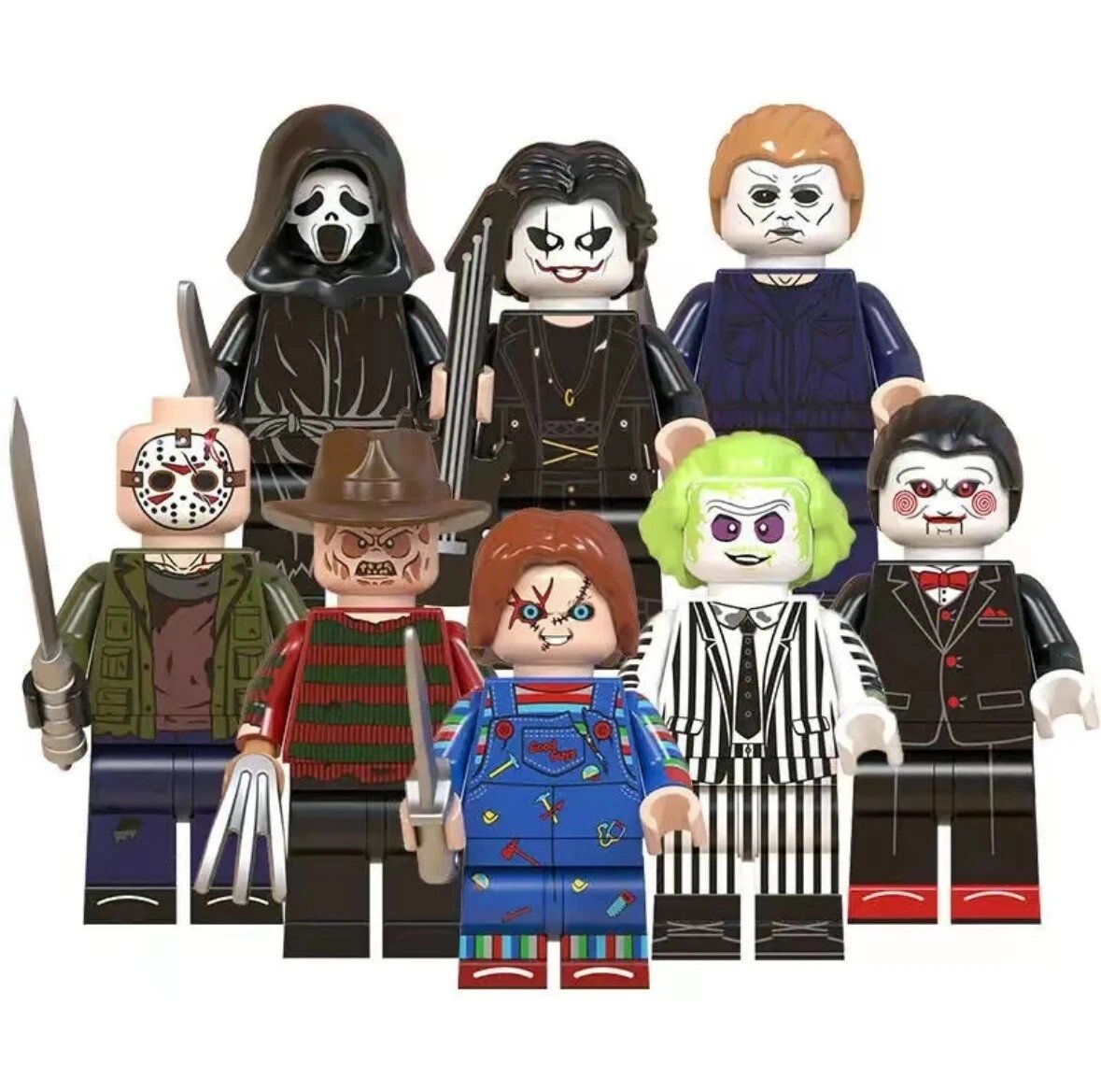 Lego Horror Minifigures Mega Pack Jason Voorhees Michael Meyers Freddy ...