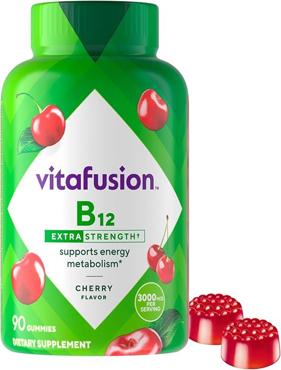 vitafusion Extra Strength Vitamin B12 Gummies, Supports Energy Metabolism and Nervous System
