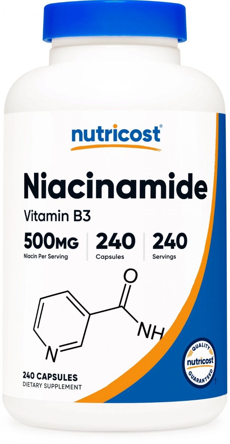 Nutricost Niacinamide (Vitamin B3) 500mg, 240 Capsules - Flush Free, Gluten Free