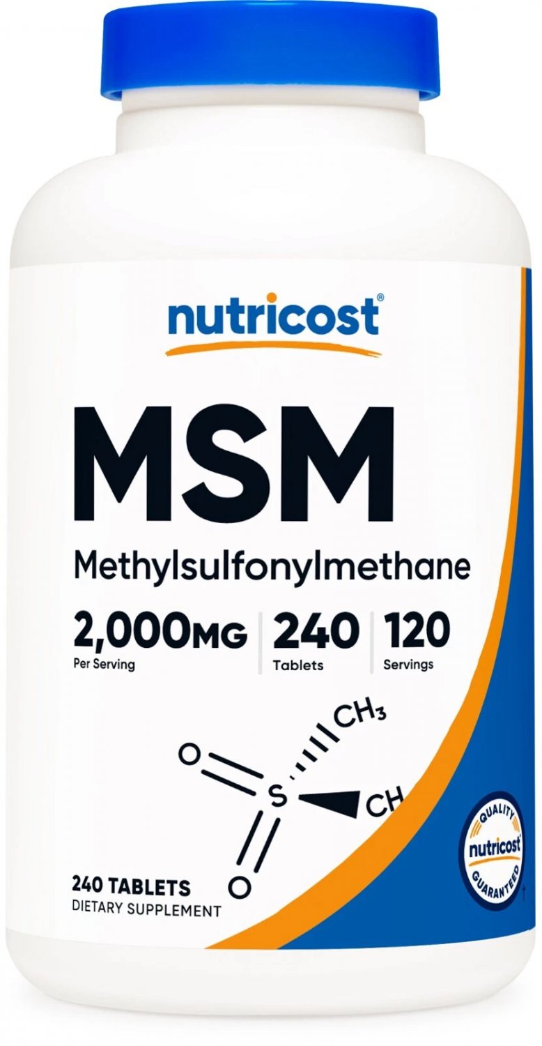 Nutricost MSM 2000mg Tablets (Methylsulfonylmethane) - 240 Tablets, 120 ...
