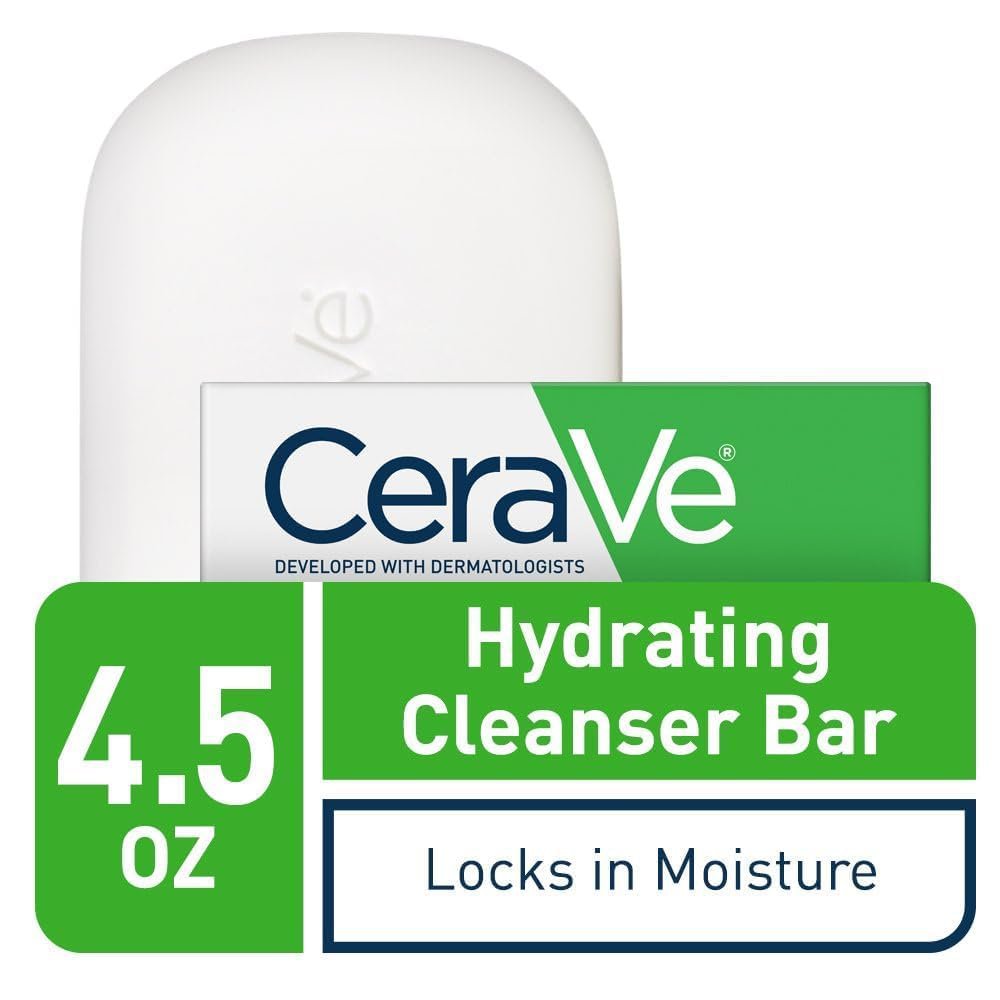 CeraVe Hydrating Cleanser Bar - Soap-Free Body and Facial Cleanser with ...