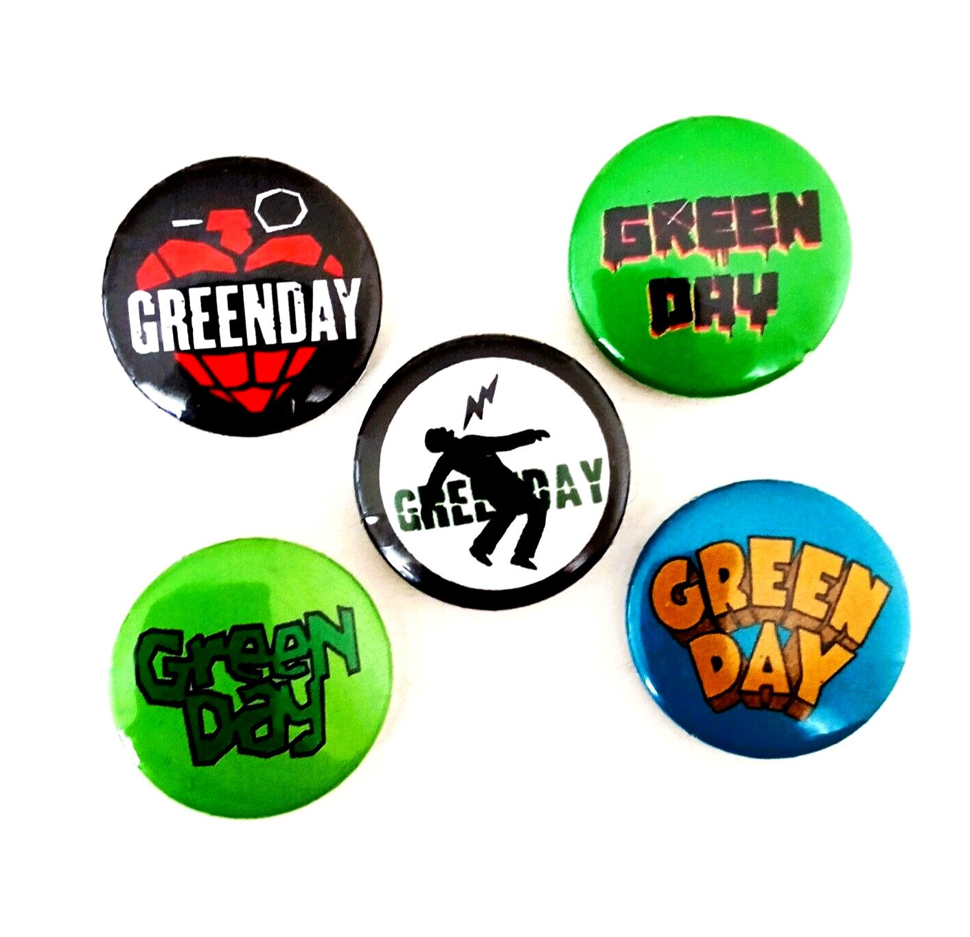 GREEN DAY Badge Button Set 25mm 1" Pin Pinback 90s American Idiot ...