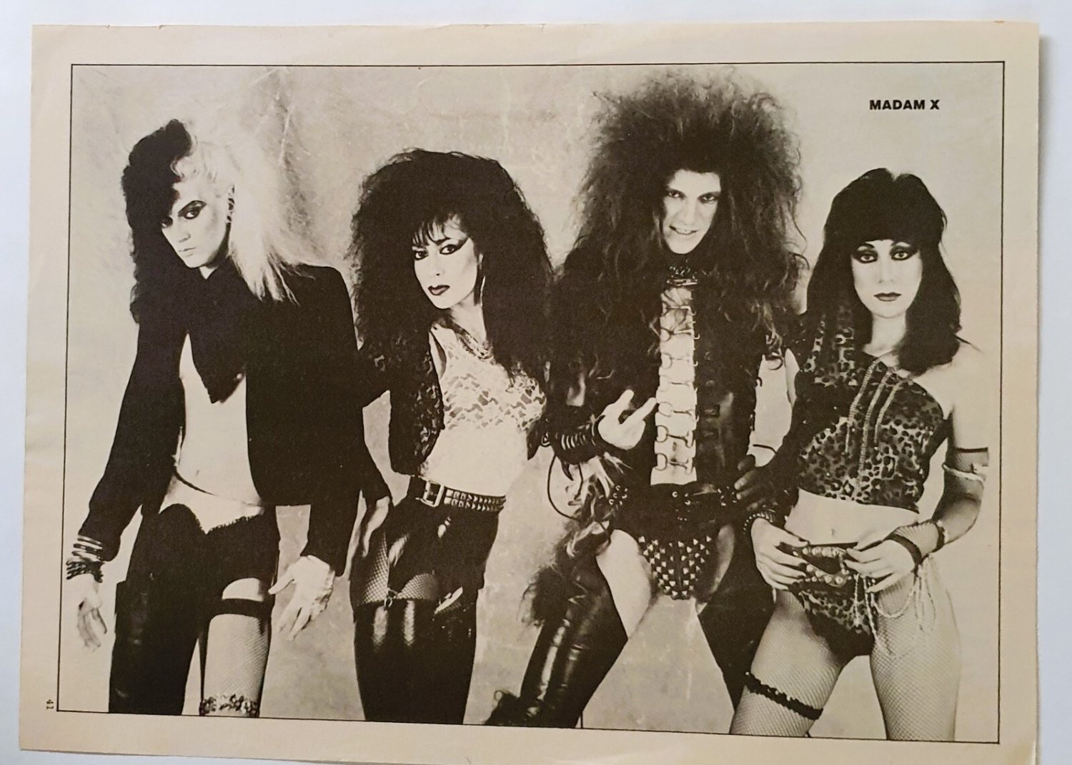 MADAM X Metal Edge magazine pin-up pull-out poster 1 page vintage 80s ...