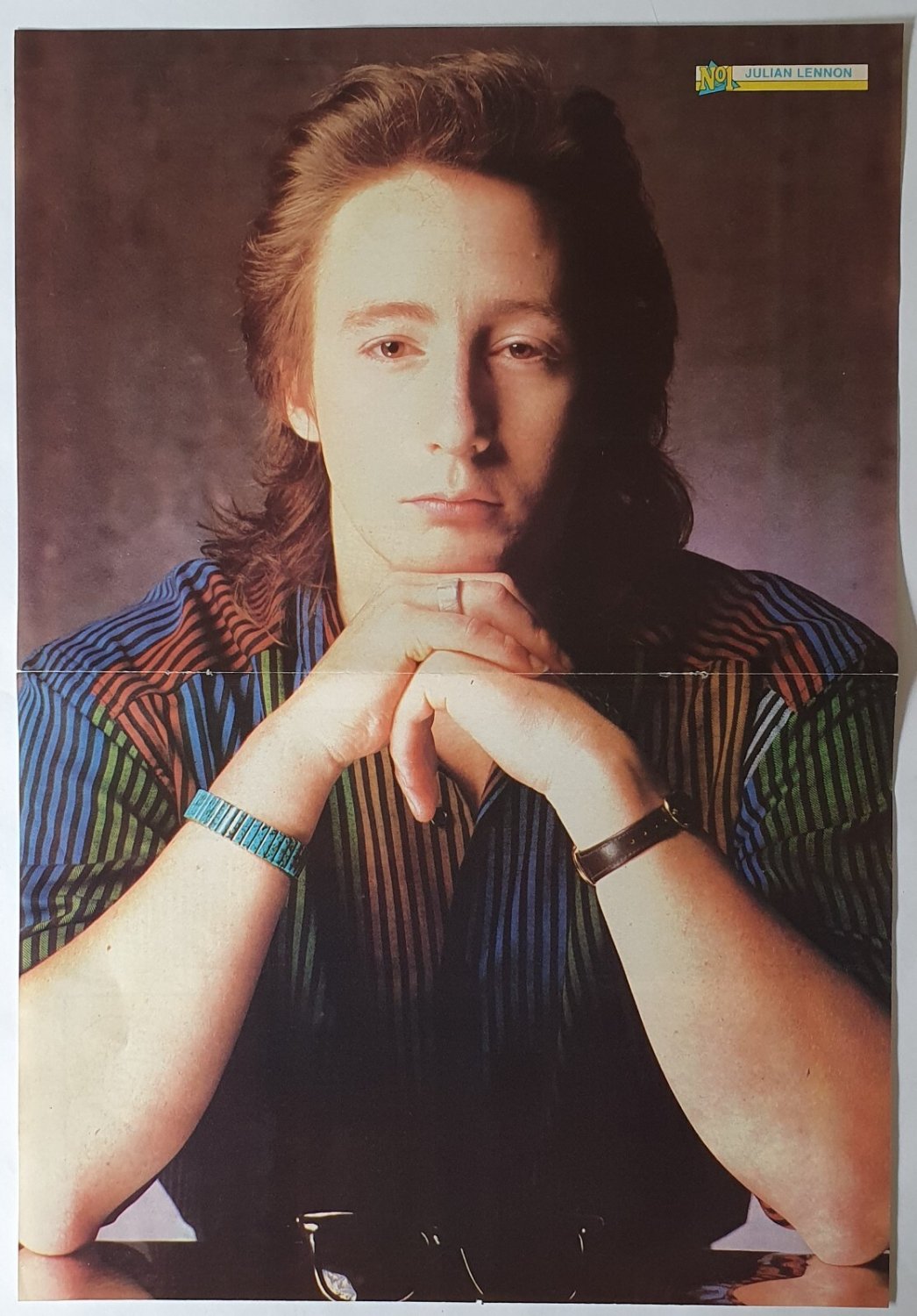 JULIAN LENNON No. 1 Magazine pull out pin up centre fold poster ...