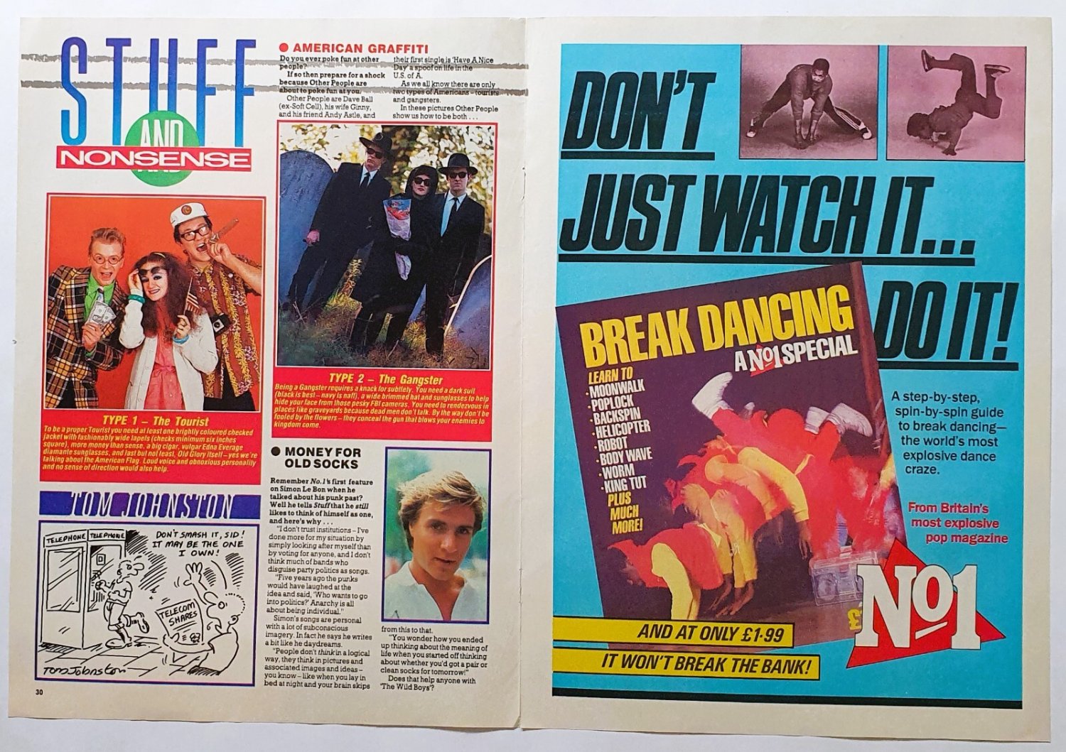 JULIAN LENNON No. 1 Magazine pull out pin up centre fold poster ...