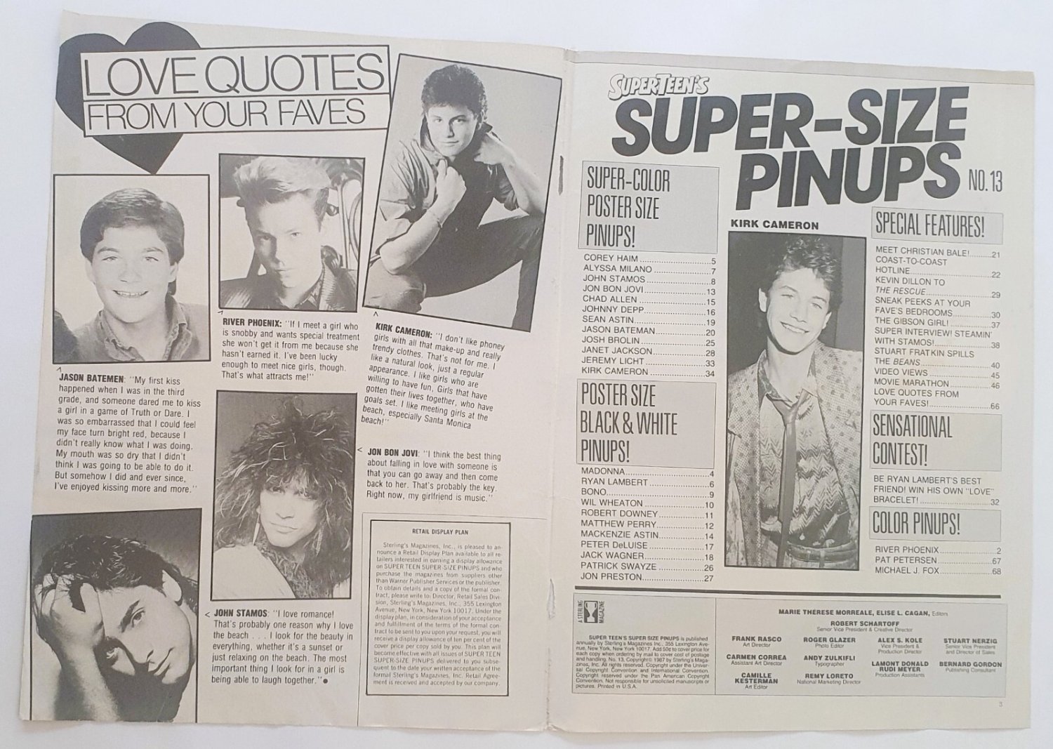 MADONNA Superteens magazine pin up poster Vintage 1987 centrefold rare