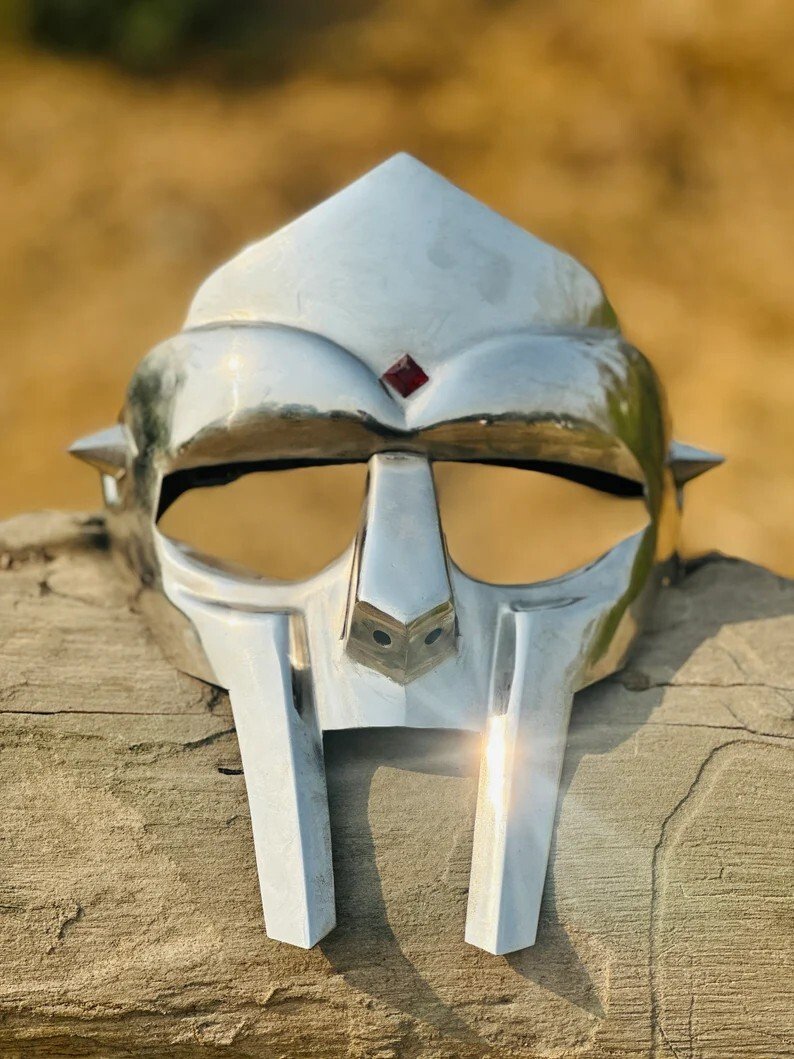 Anti Rust MF Doom Mask Custom Engraving Medieval Party Face Mask