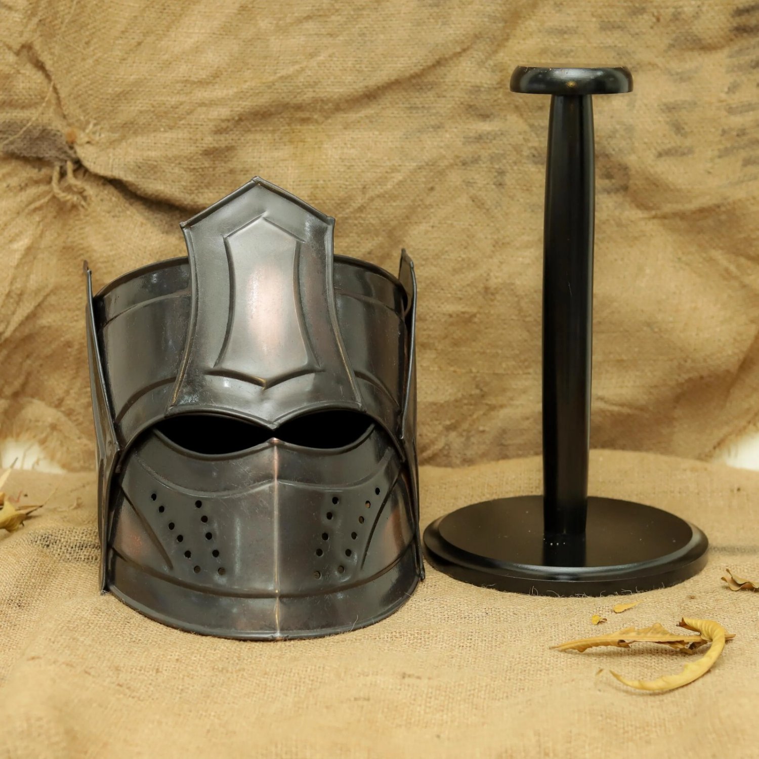 Medieval Fantasy Gothic Knight Helmet with Stand Dark Armor Replica ...