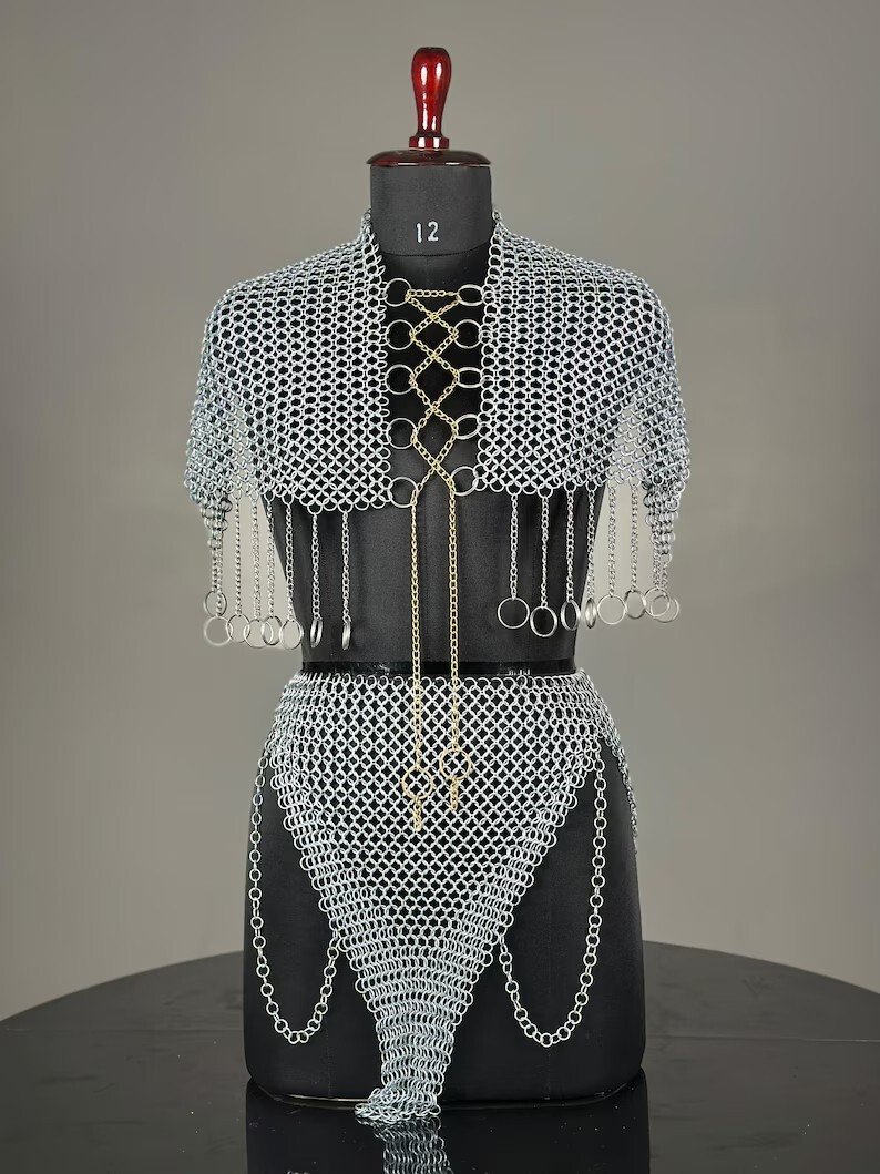 Lady chainmail armor Medieval knight armor chainmail female costume medieval
