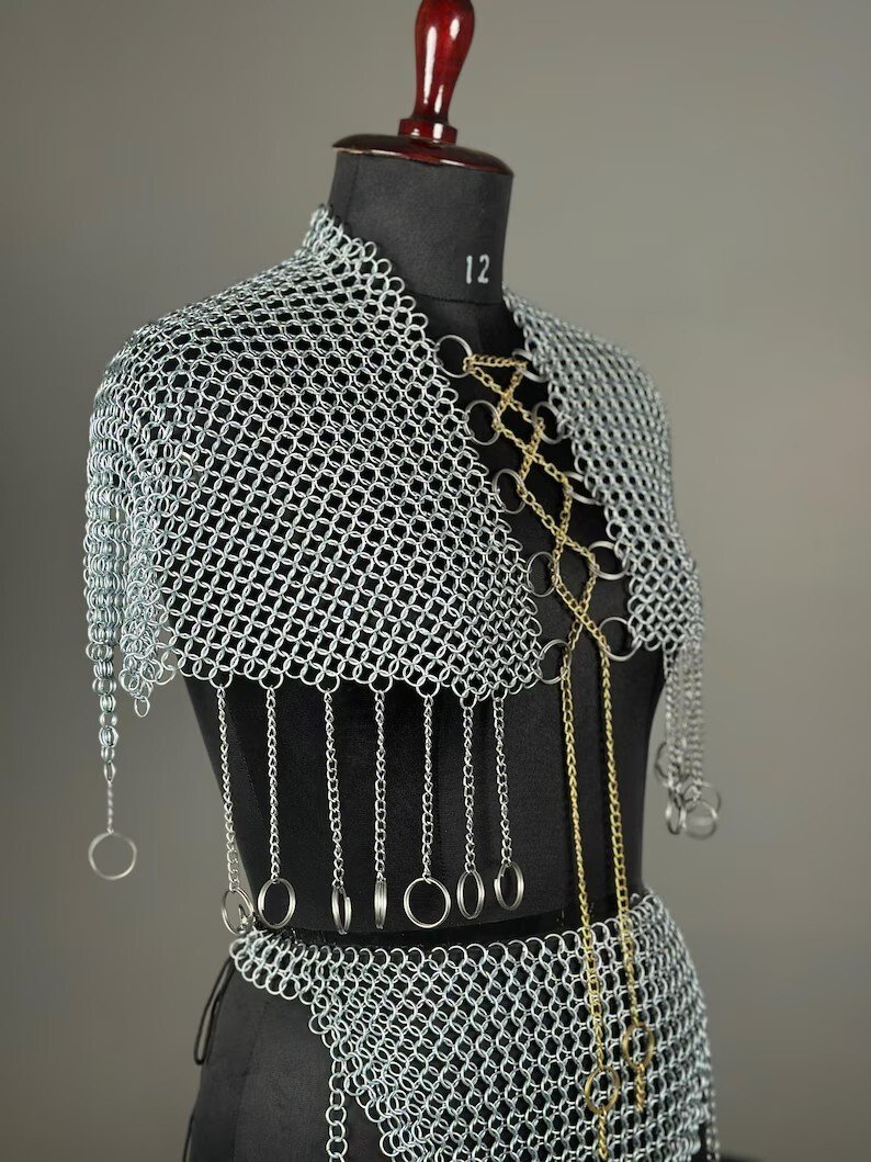 Lady chainmail armor Medieval knight armor chainmail female costume medieval