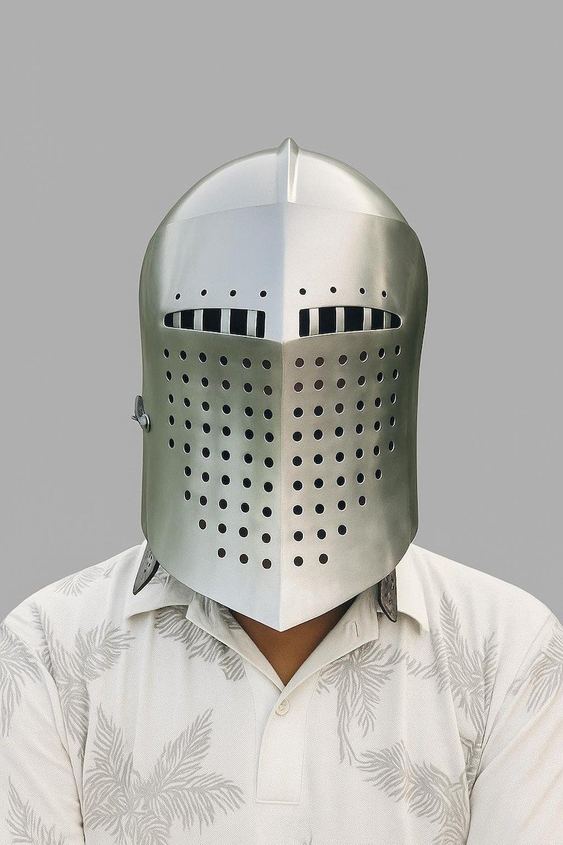 Medieval Barbute Bascinet Helmet Handmade Steel Armor Helmet Reenactmen